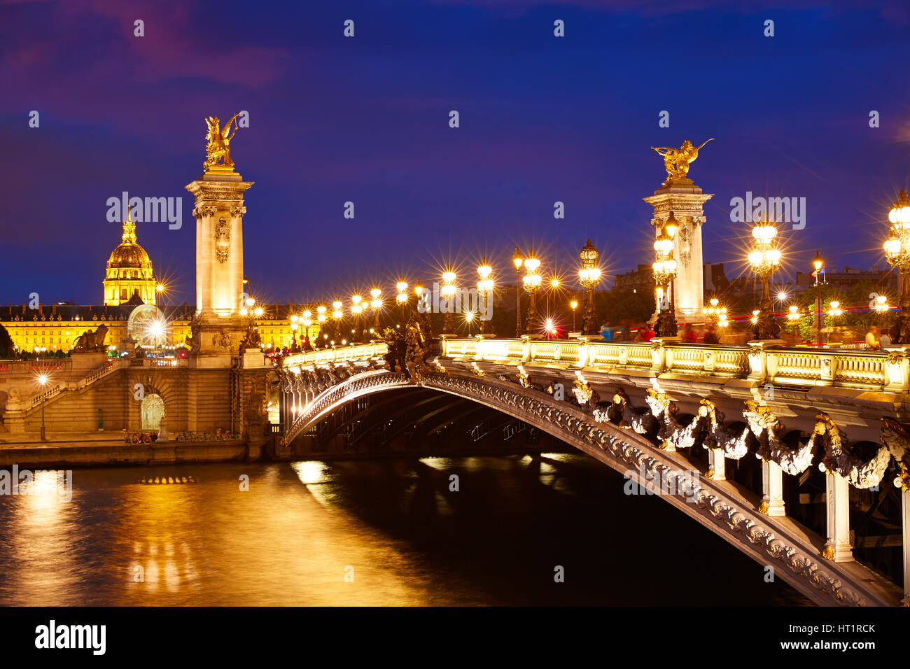 Pont Alexandre III in Paris France sunset over Seine river Stock Photo ...