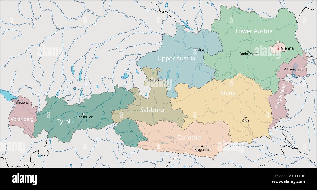 Map of Austria Stock Vector Image & Art - Alamy