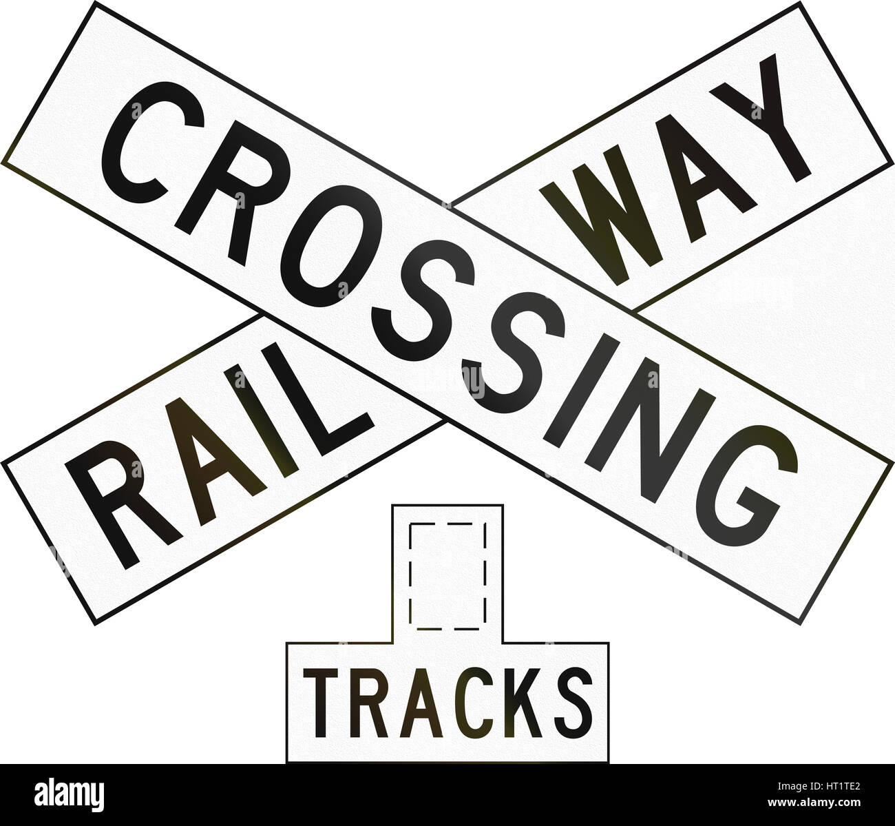New Zealand road sign PW-14 - Railway crossbuck (multiple tracks Stock ...