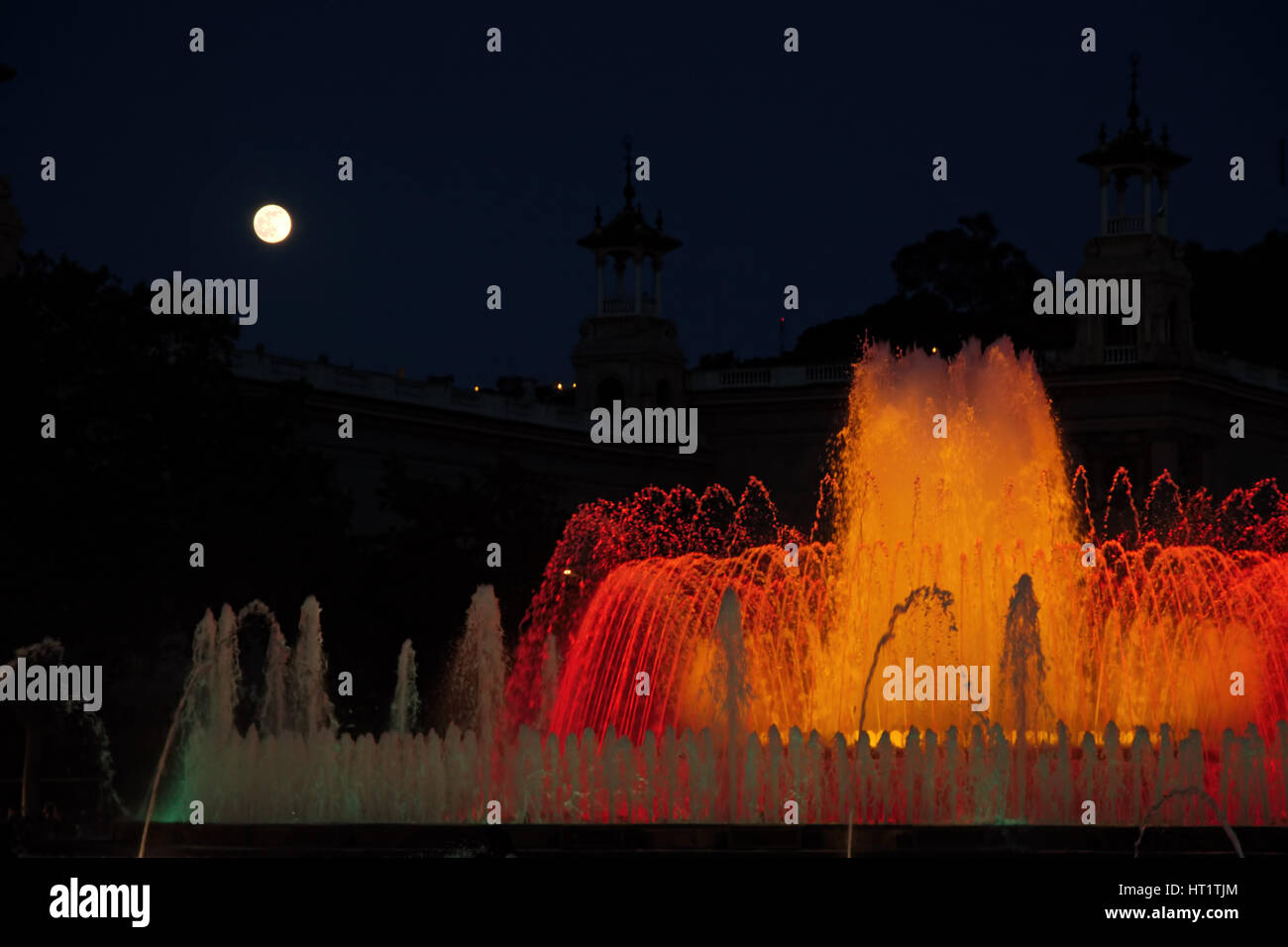 Fountains of the Font Magica in Barcelona at night, Spain Stock Photo ...