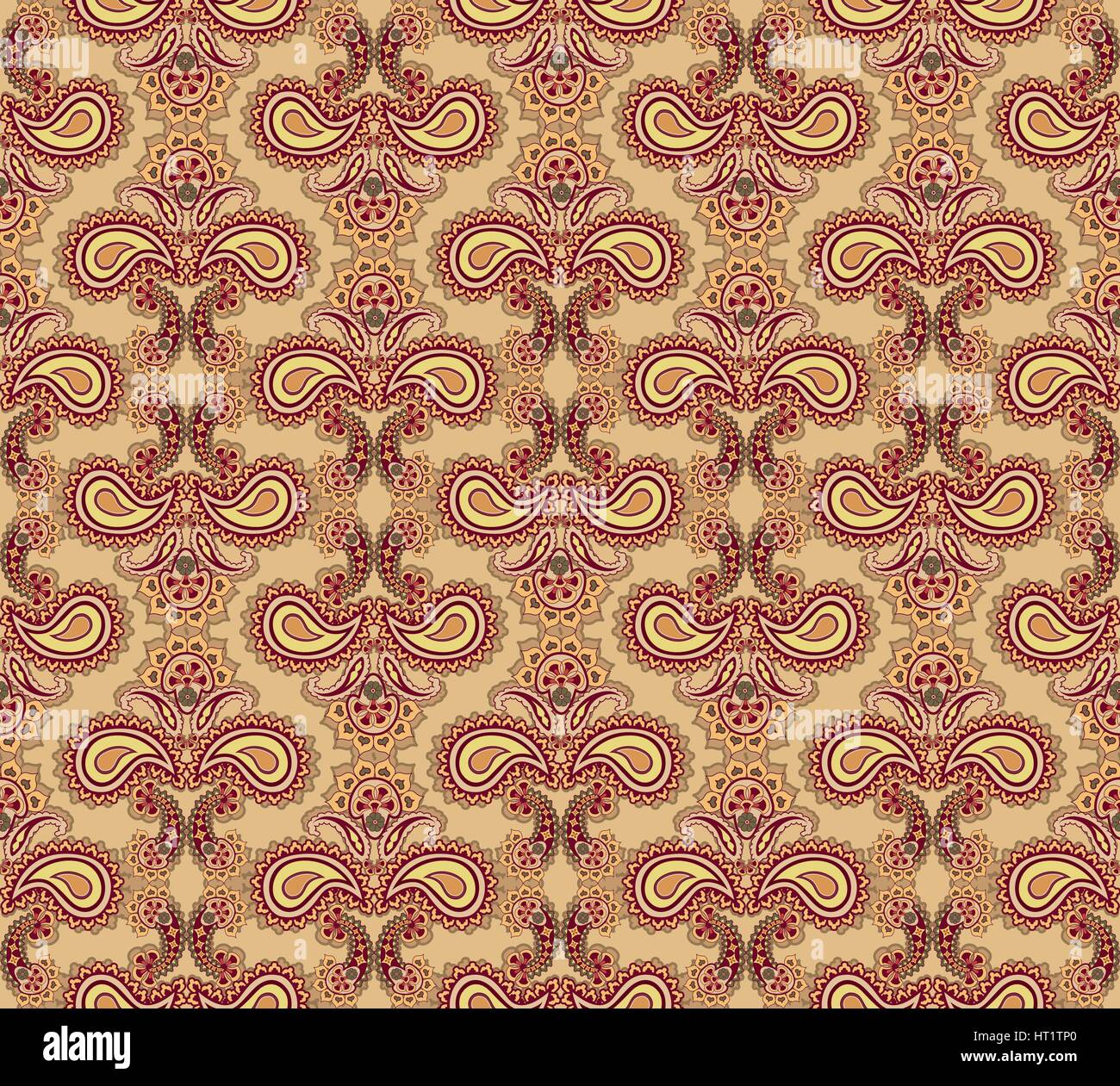 Floral seamless pattern. Swirl ornamental foliage texture. Oriental ...