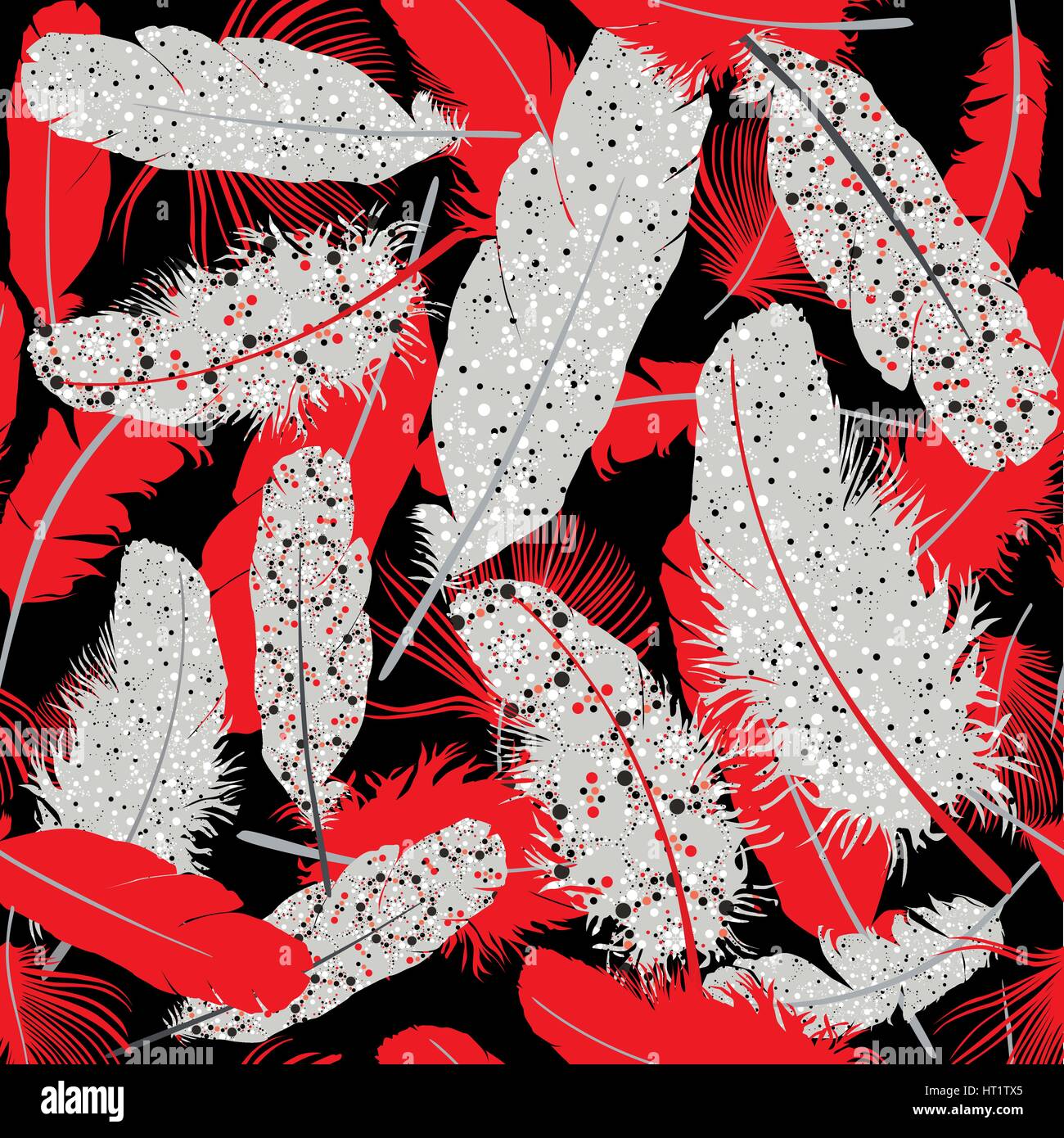 Feather seamless background. Wild birds wing element pattern Stock ...