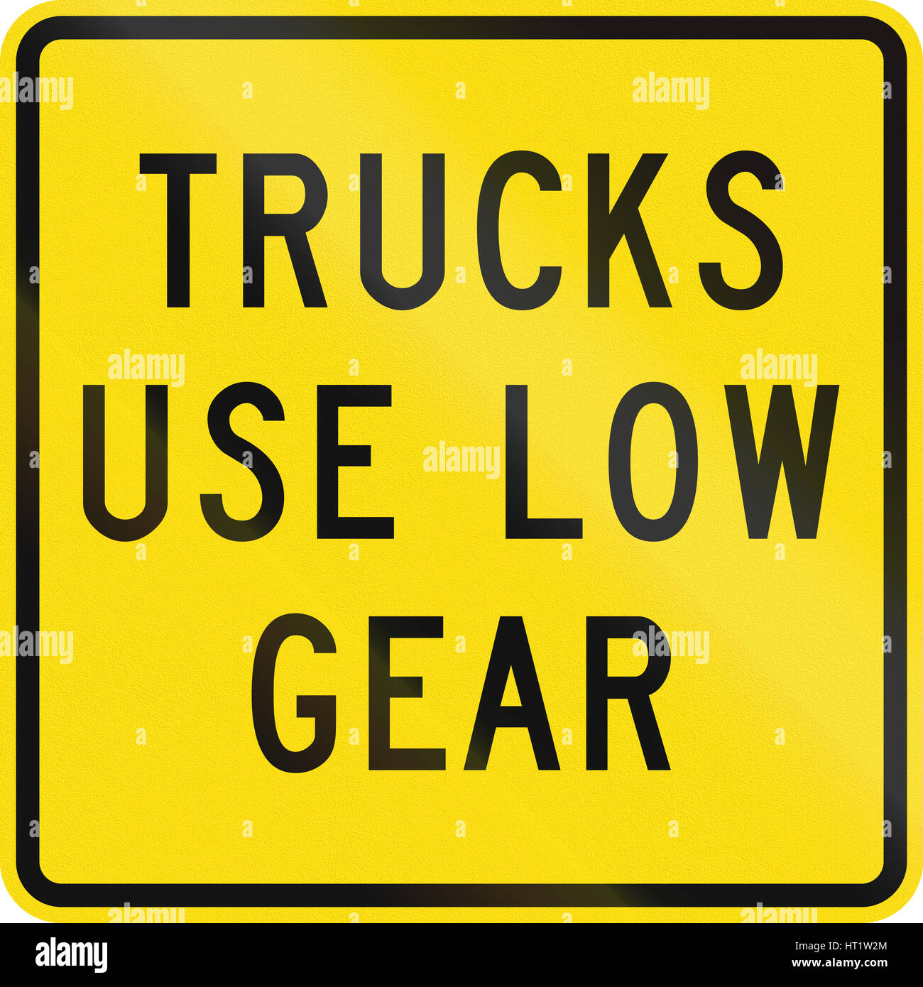 New Zealand road sign - Trucks are advised to use their lower gear ...