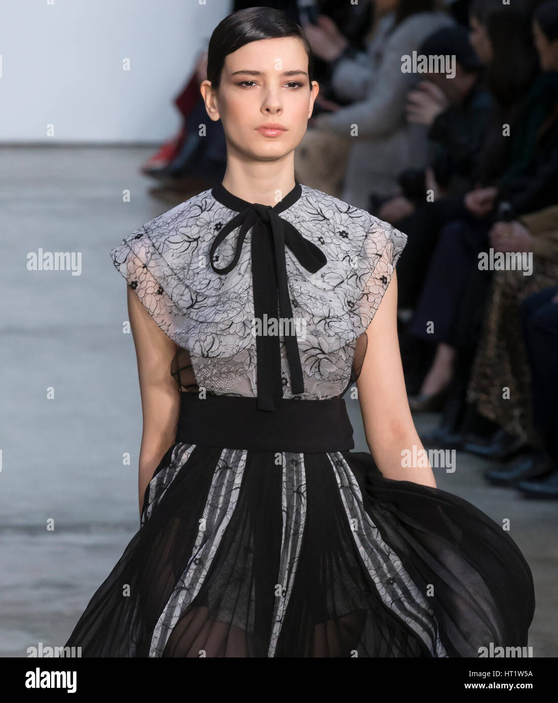 NEW YORK, NY - FEBRUARY 13, 2017: Isabella Ridolfi walks the runway at ...