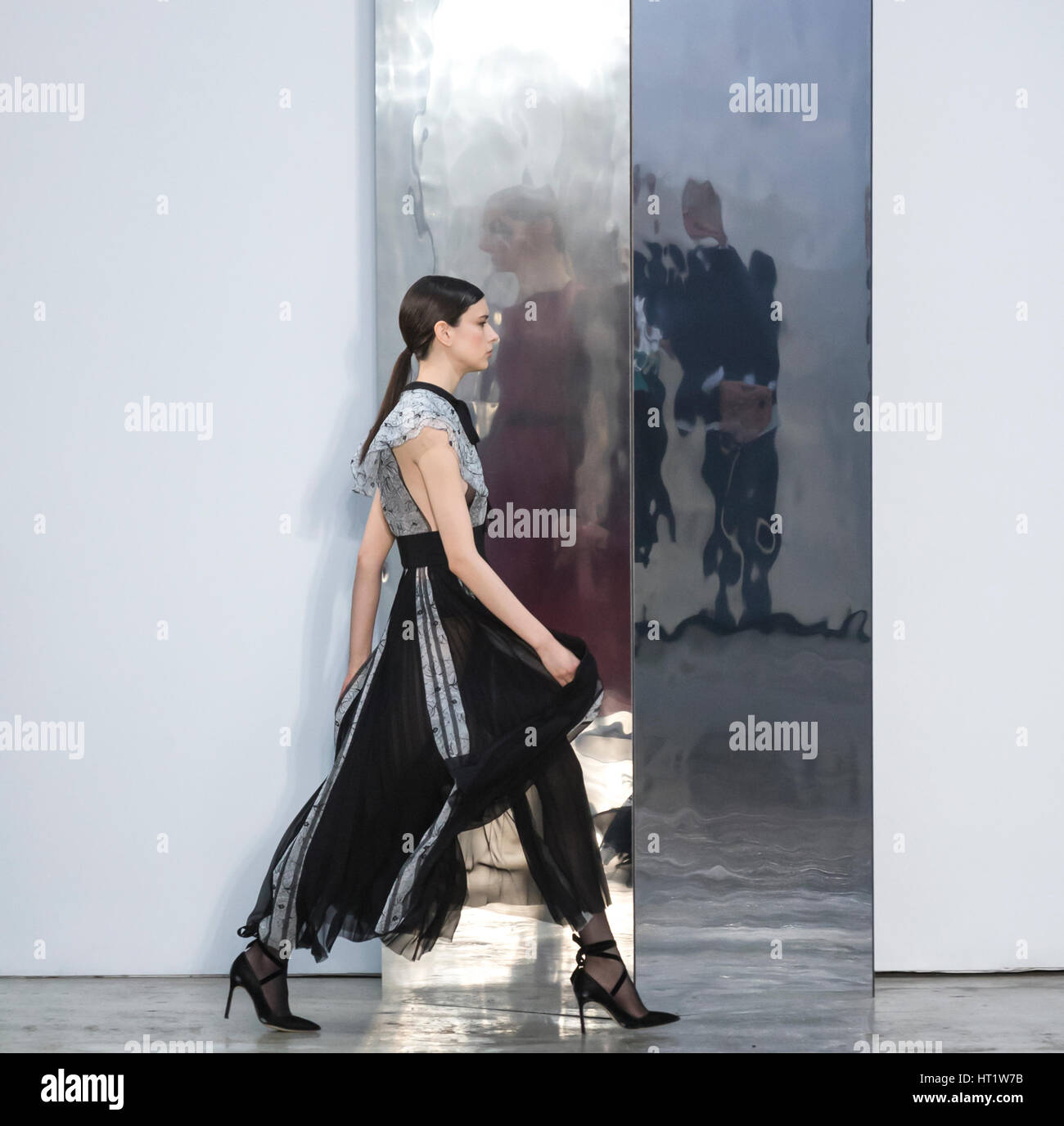 NEW YORK, NY - FEBRUARY 13, 2017: Isabella Ridolfi walks the runway at ...