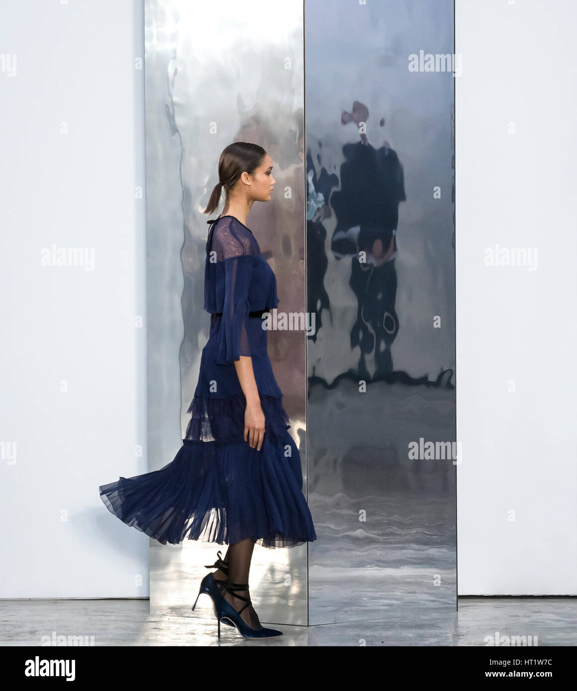 NEW YORK, NY - FEBRUARY 13, 2017: Wallette Watson walks the runway at ...