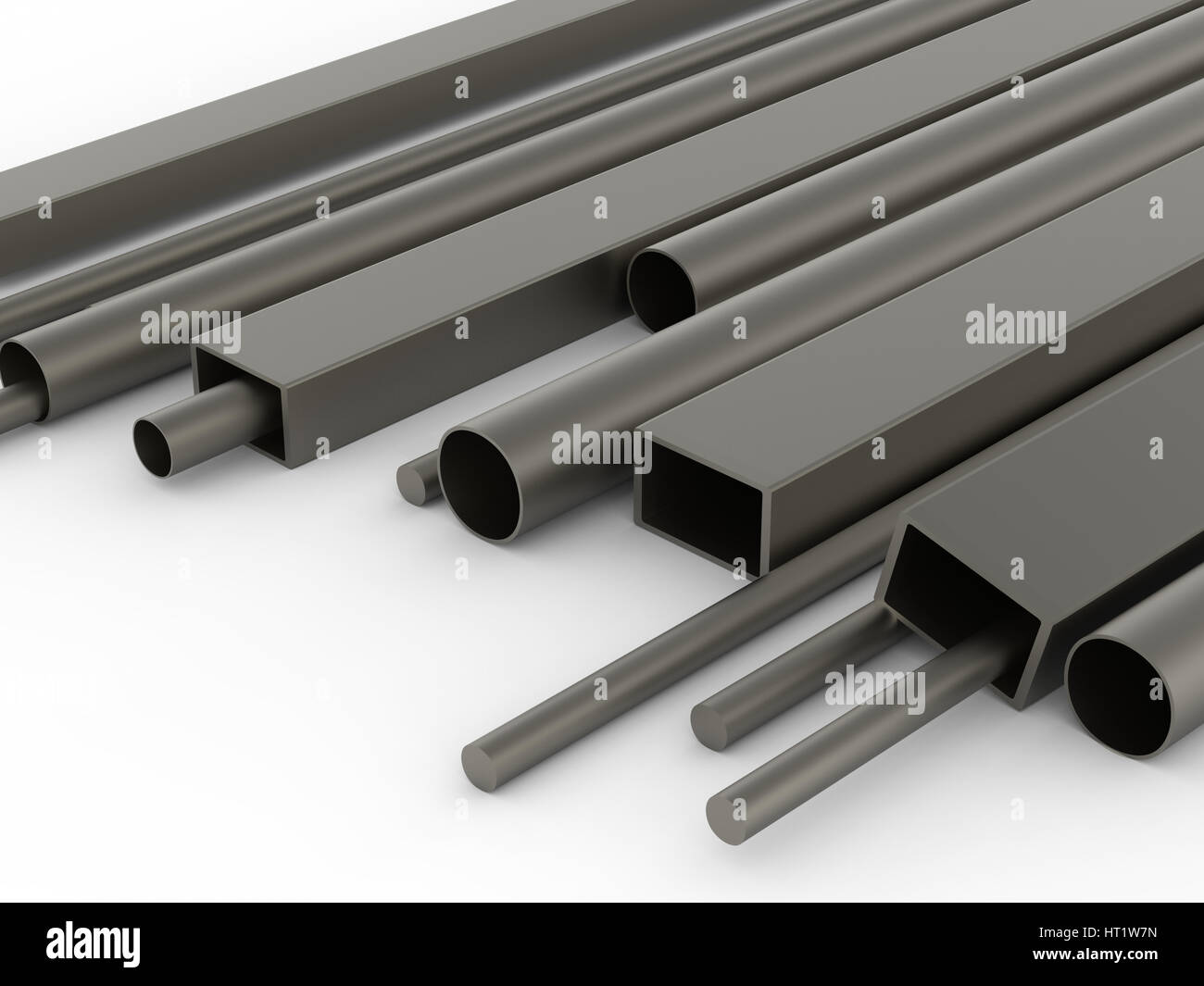 3d rendering circular pipes and square pipes Stock Photo - Alamy