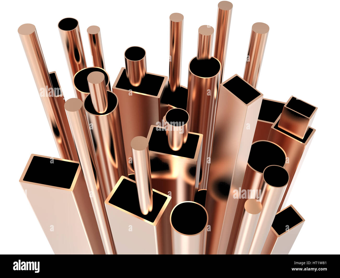 3d rendering circular pipes and square pipes Stock Photo - Alamy