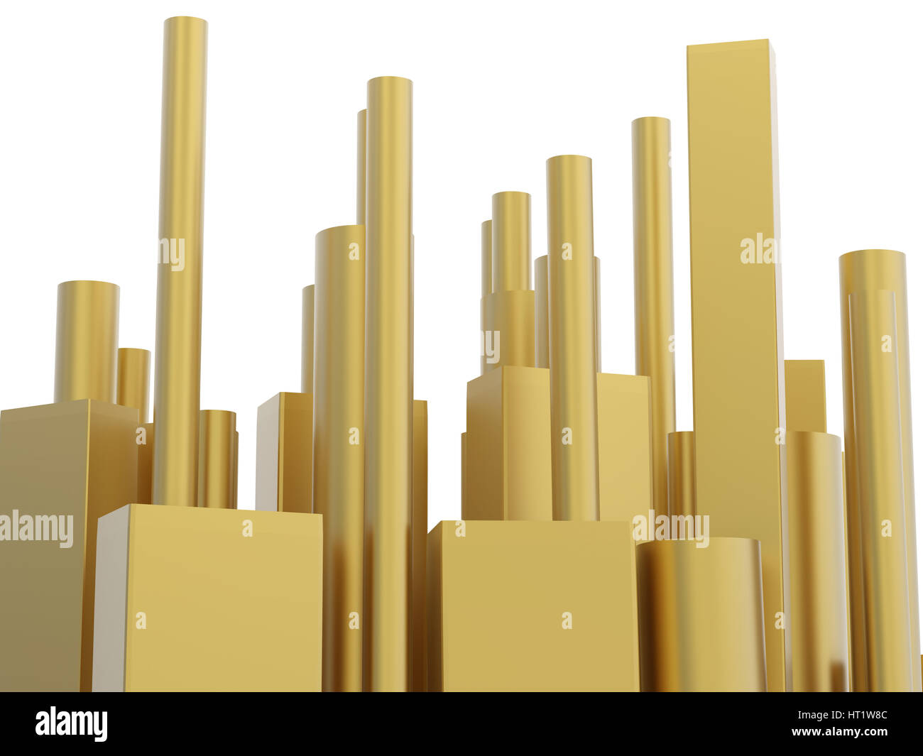 3d rendering metal pipes side view Stock Photo - Alamy