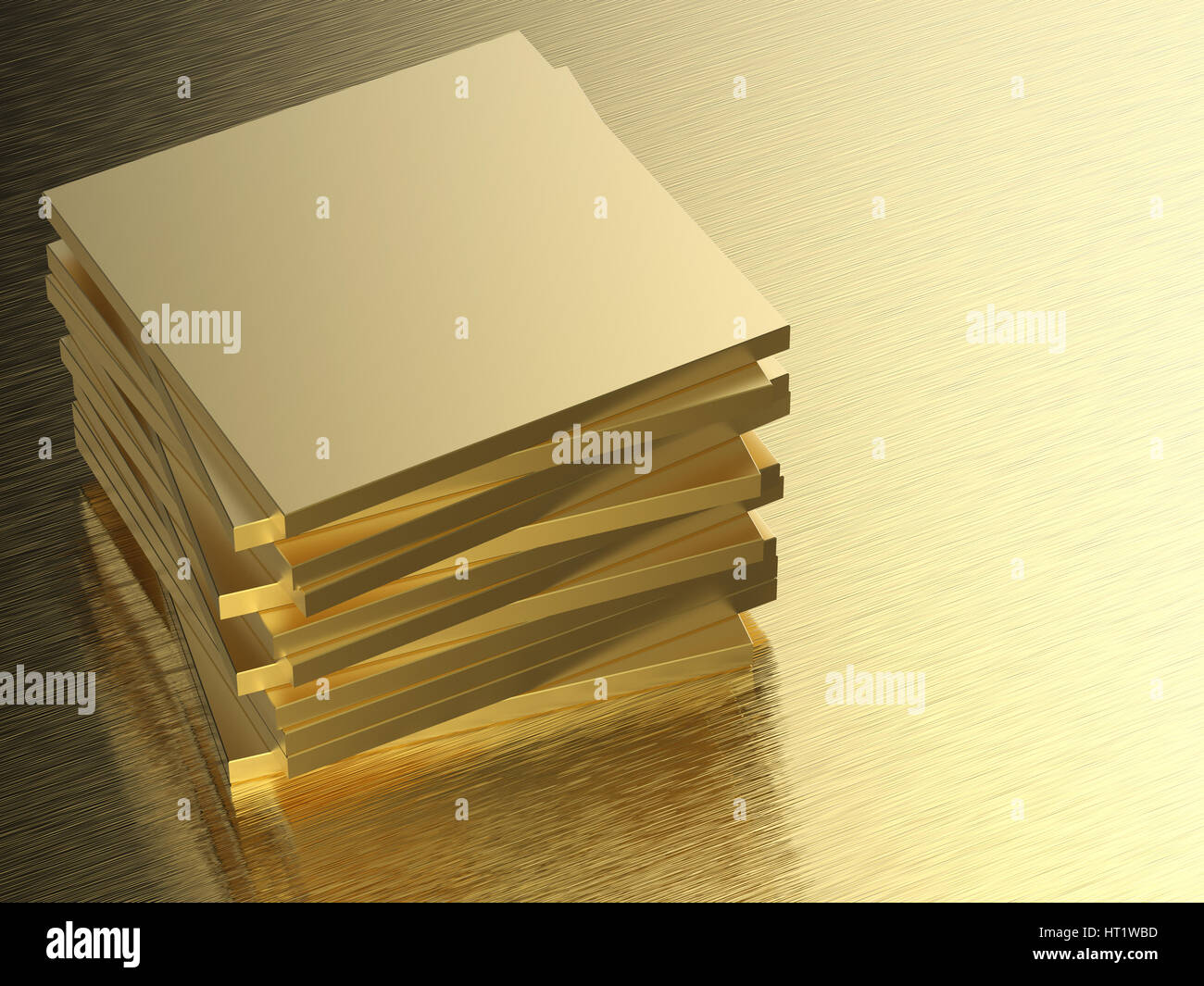 3d rendering stack of metal plates Stock Photo - Alamy
