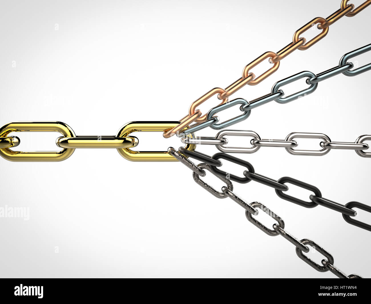 3d rendering many chains connected for strong Stock Photo - Alamy