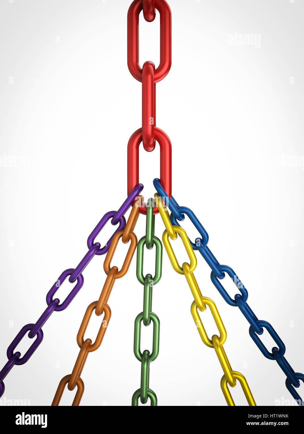 3d rendering many chains connected for strong Stock Photo - Alamy