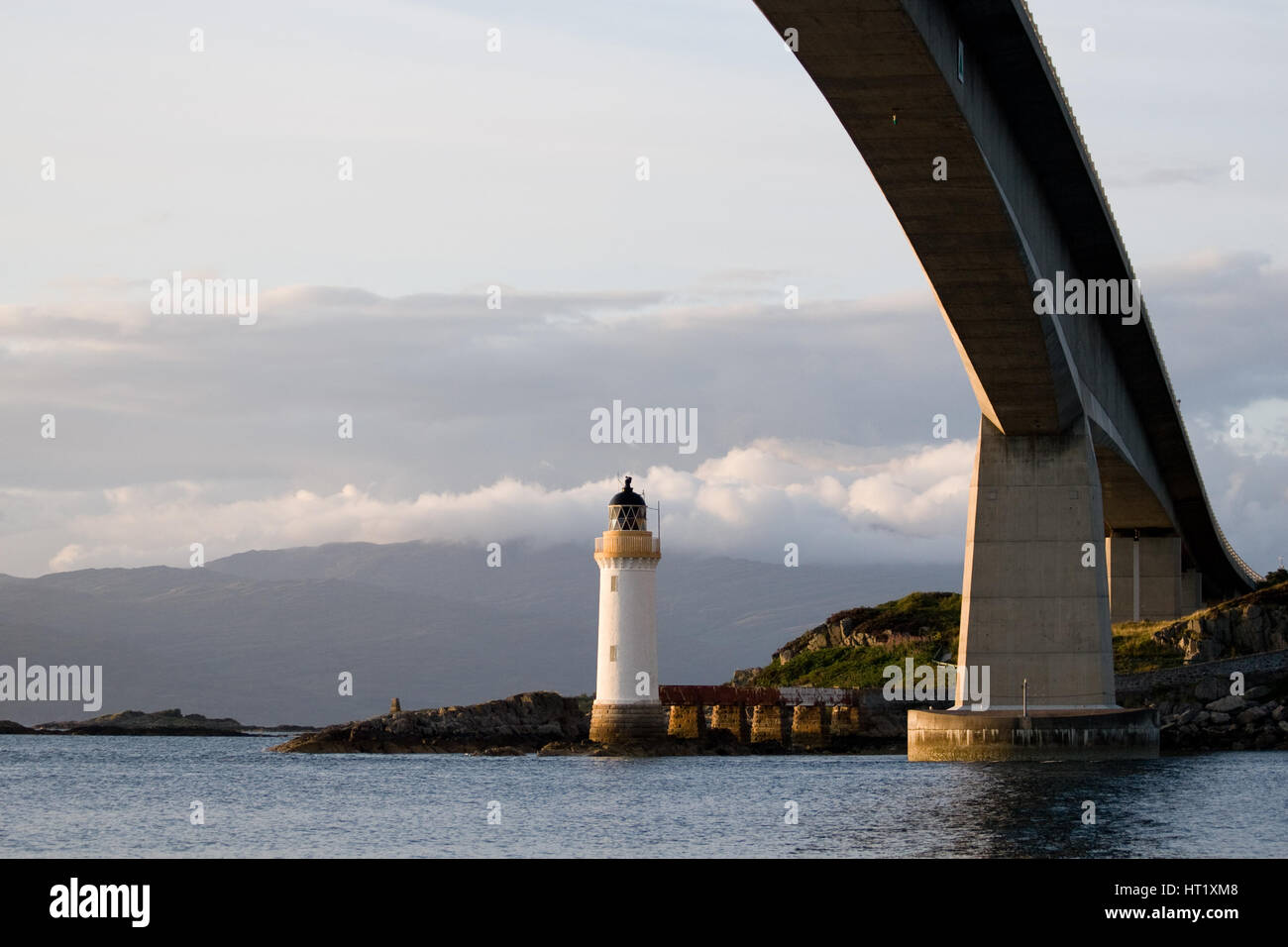 Kyleakin Lighthouse and Skye Bridge across Loch Alsh linking the a87 ...