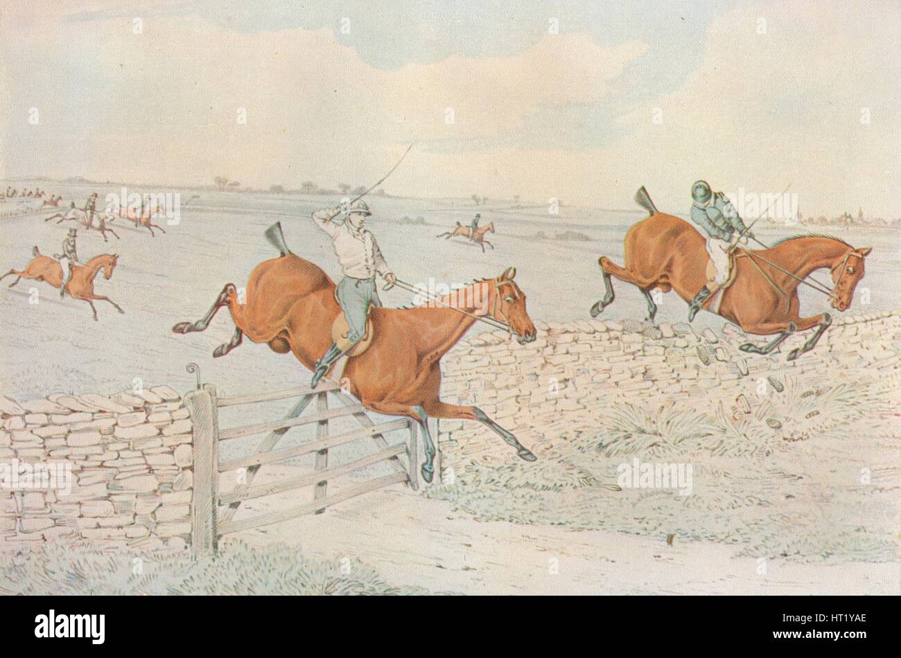 A Steeplechase: A slap at a stone enclosure. 5 to 4 on white, 1827 ...