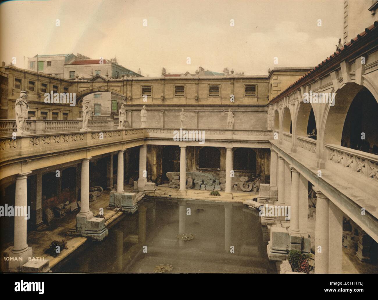 Great Bath, Roman Baths, Bath, Somerset, c1925. Artist: Unknown Stock ...