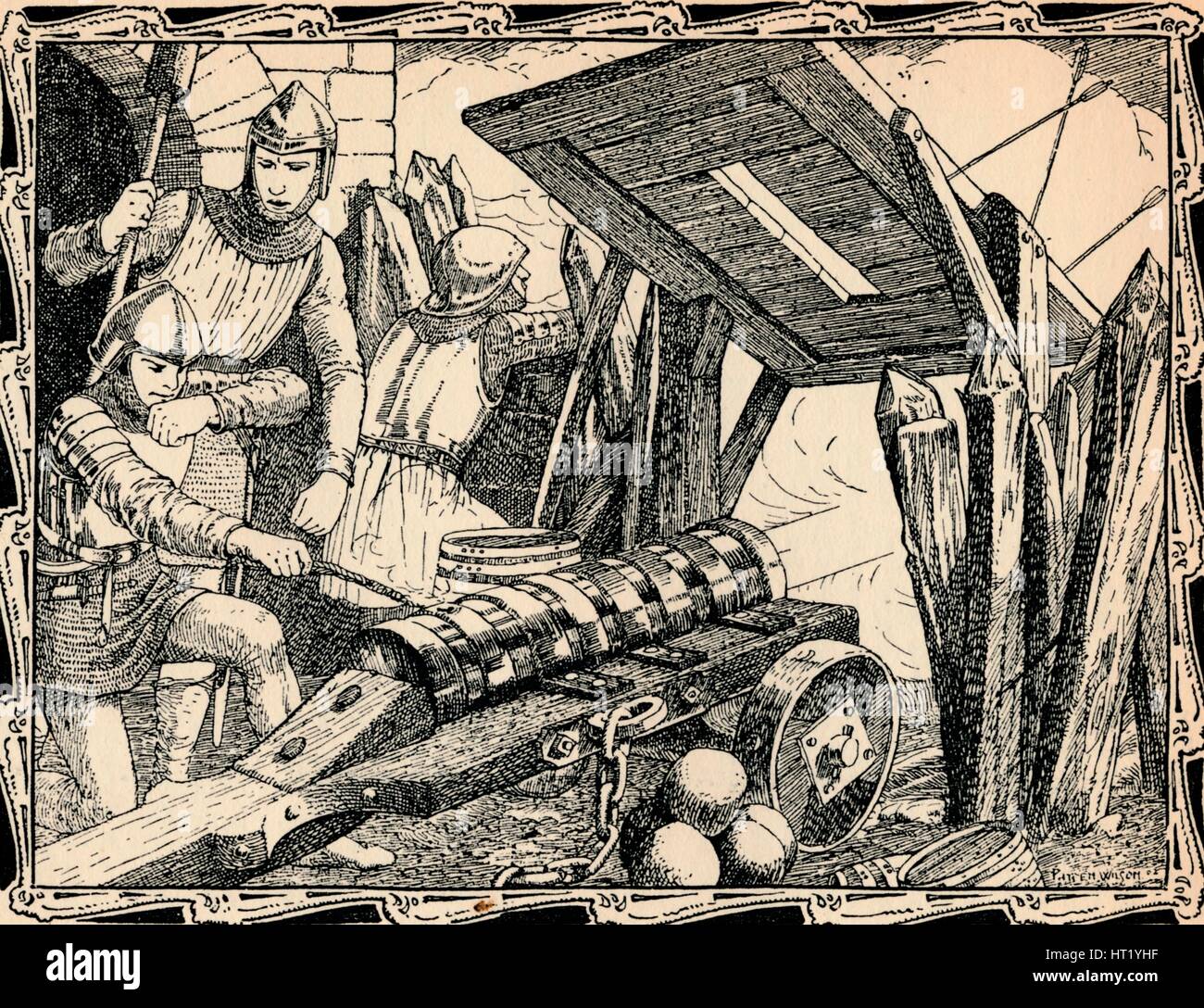 The First Cannon at Crecy, 1902. Artist: Patten Wilson Stock Photo - Alamy