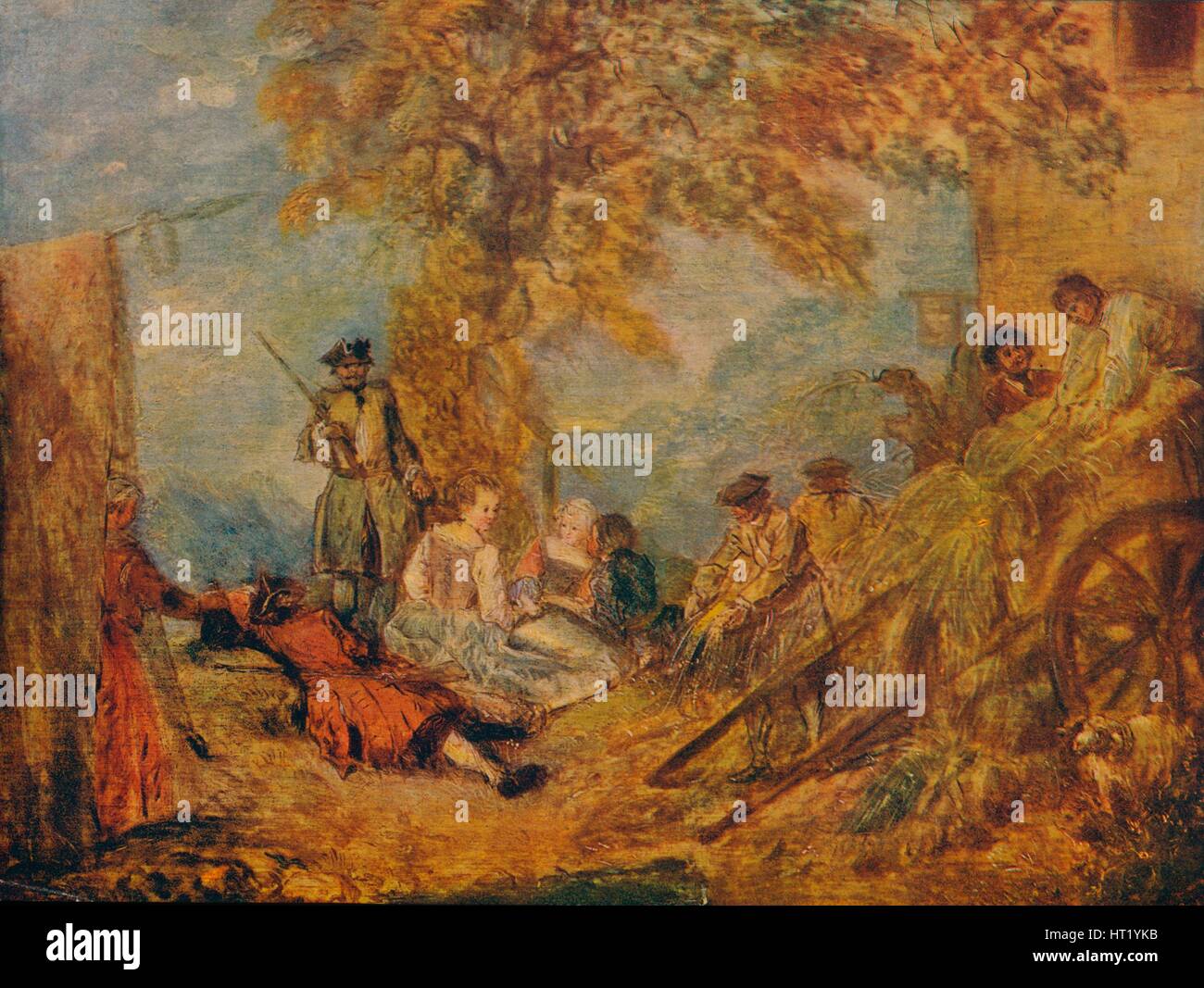 Camp Scene, c17th century, (1909) Artist: Jean-Antoine Watteau Stock ...