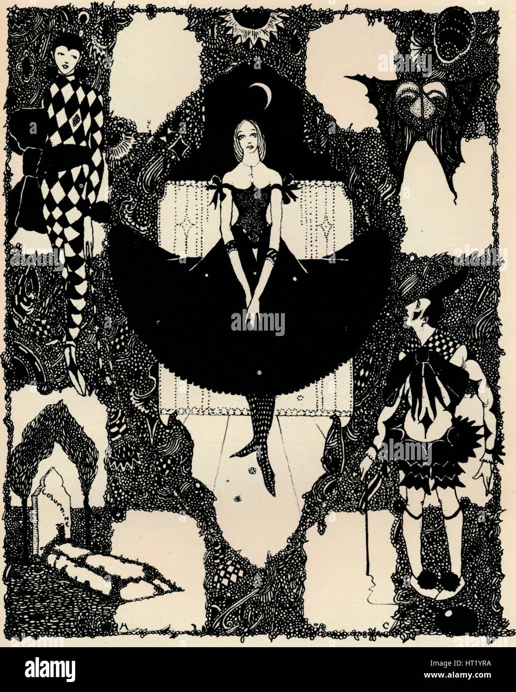 Columbine, c 1900-1930, (1925). Artist: Harry Clarke Stock Photo - Alamy