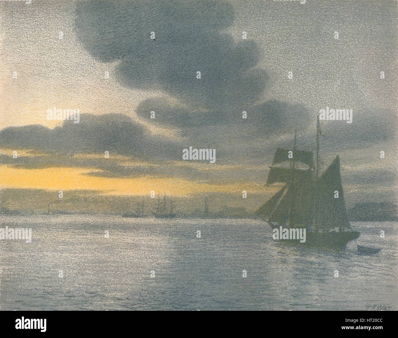 'The Lower Thames', c1900. Artist: Thomas Robert Way Stock Photo - Alamy