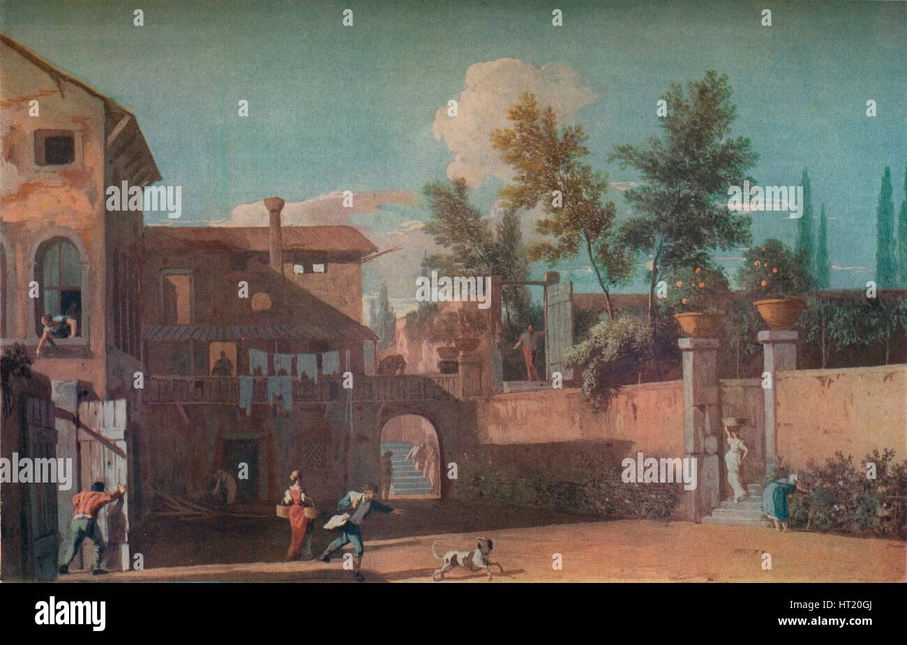'Courtyard of an Italian Villa', c1700 (1935). Artist: Marco Ricci ...