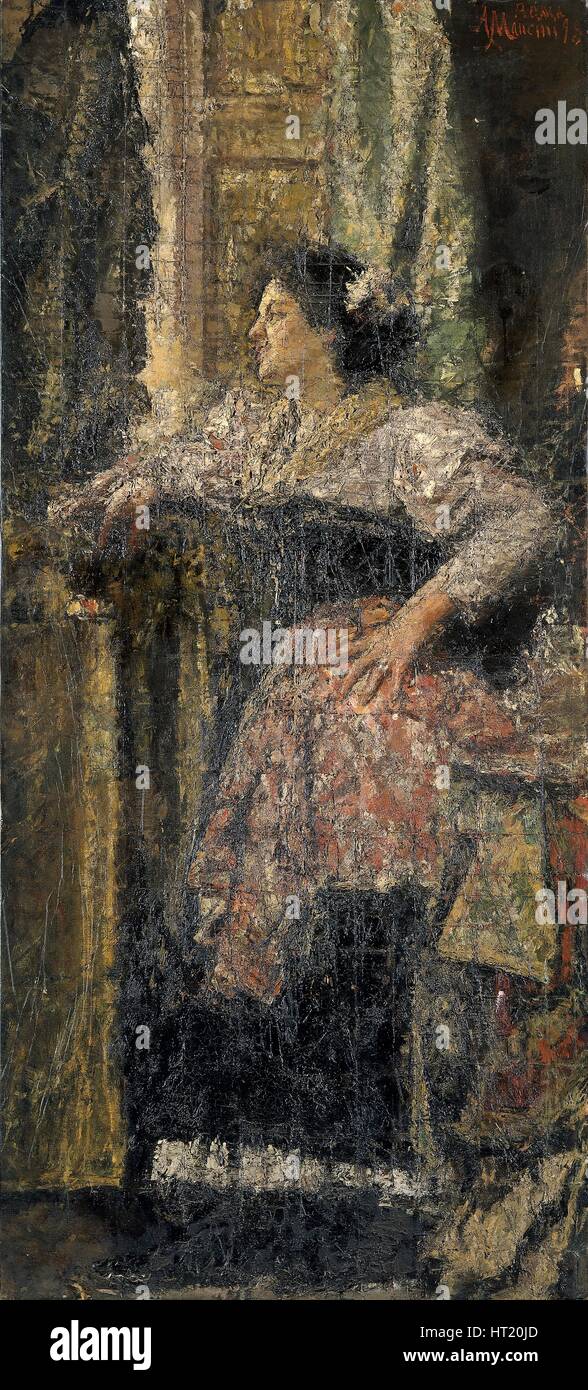 'Portrait of a girl', 1898. Artist: Antonio Mancini Stock Photo - Alamy