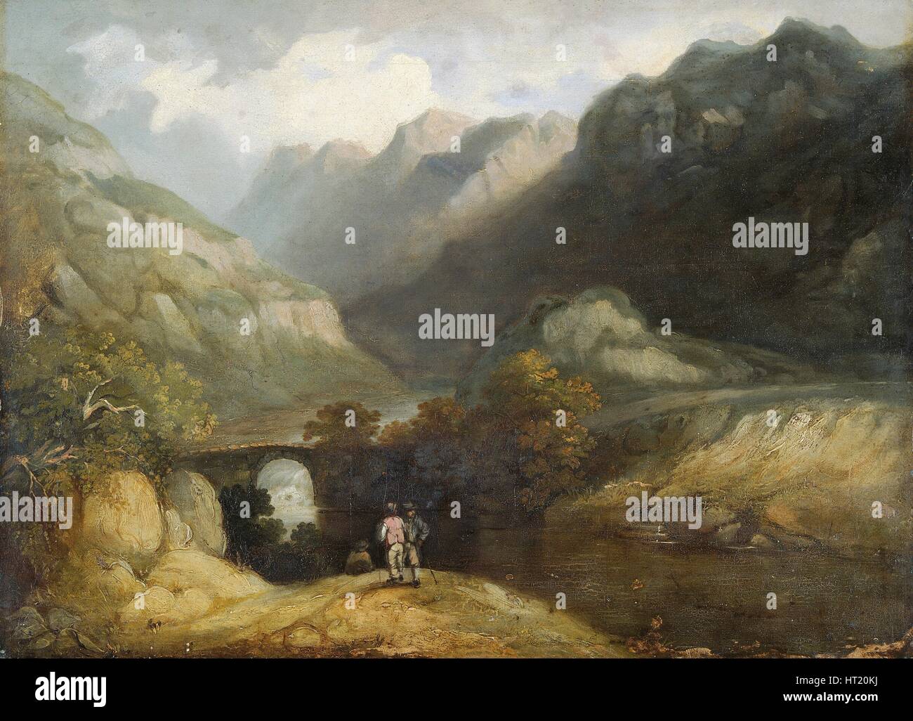'Pont Aberglaslyn', 1770-1840. Artist: Francis Nicholson Stock Photo ...