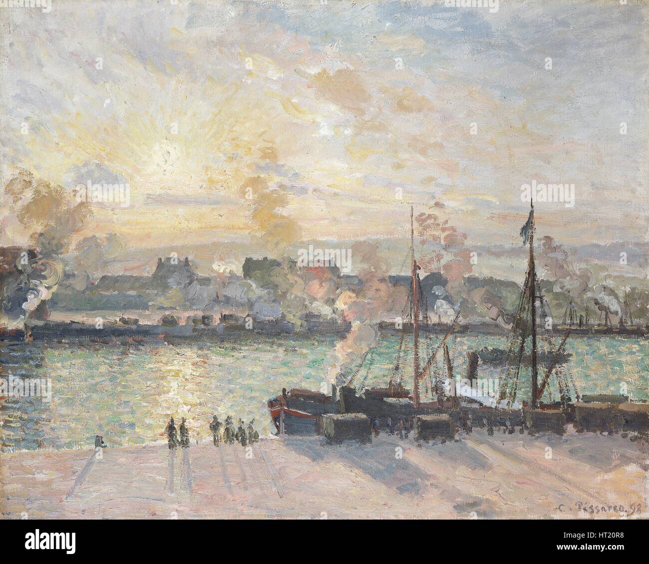 'Sunset, the port of Rouen', (Steamboats), 1898. Artist: Camille ...