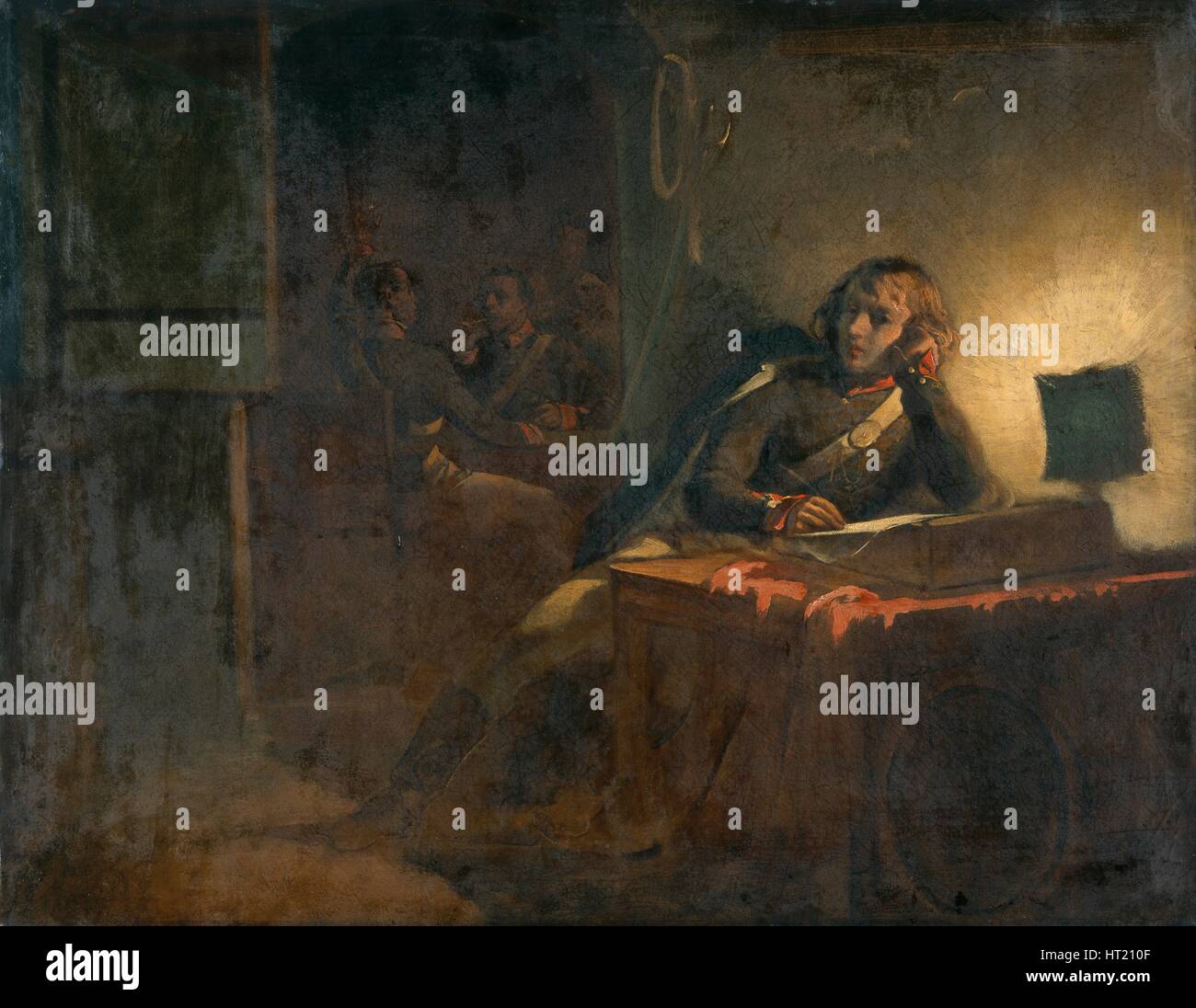 'Interior with British Army Officers', 1835-1882. Artist: Thomas Jones ...