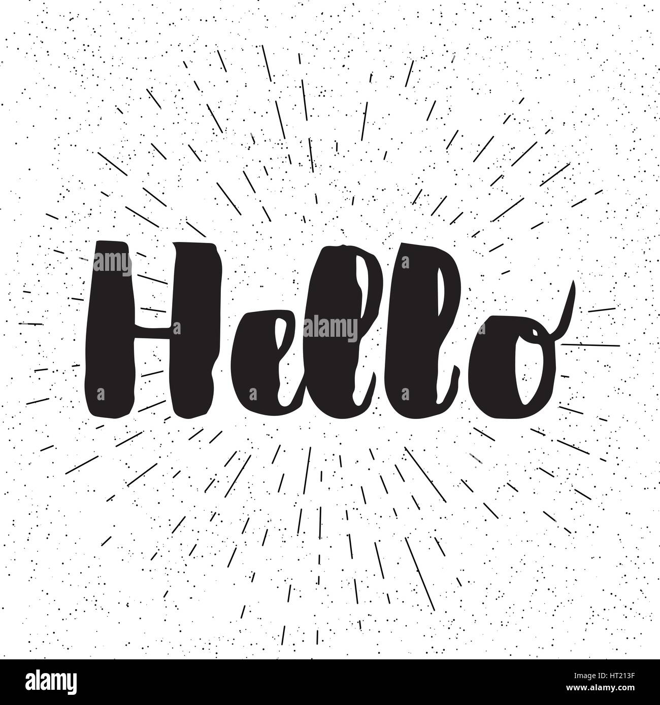 Hello - lettering for greeting card. Vector illustration isolated on ...