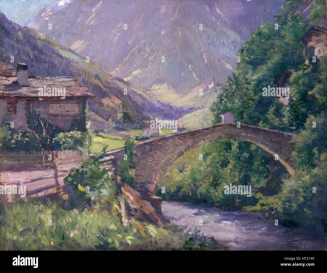 'Bridge of the Visp', 1881-1935. Artist: Gabriel Thompson Stock Photo ...