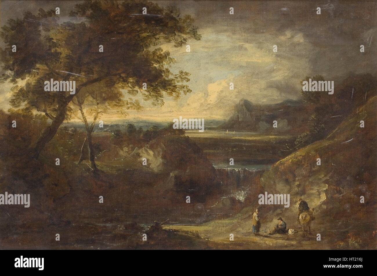 'Landscape with figures', 1796-1838. Artist: Benjamin Barker Stock ...
