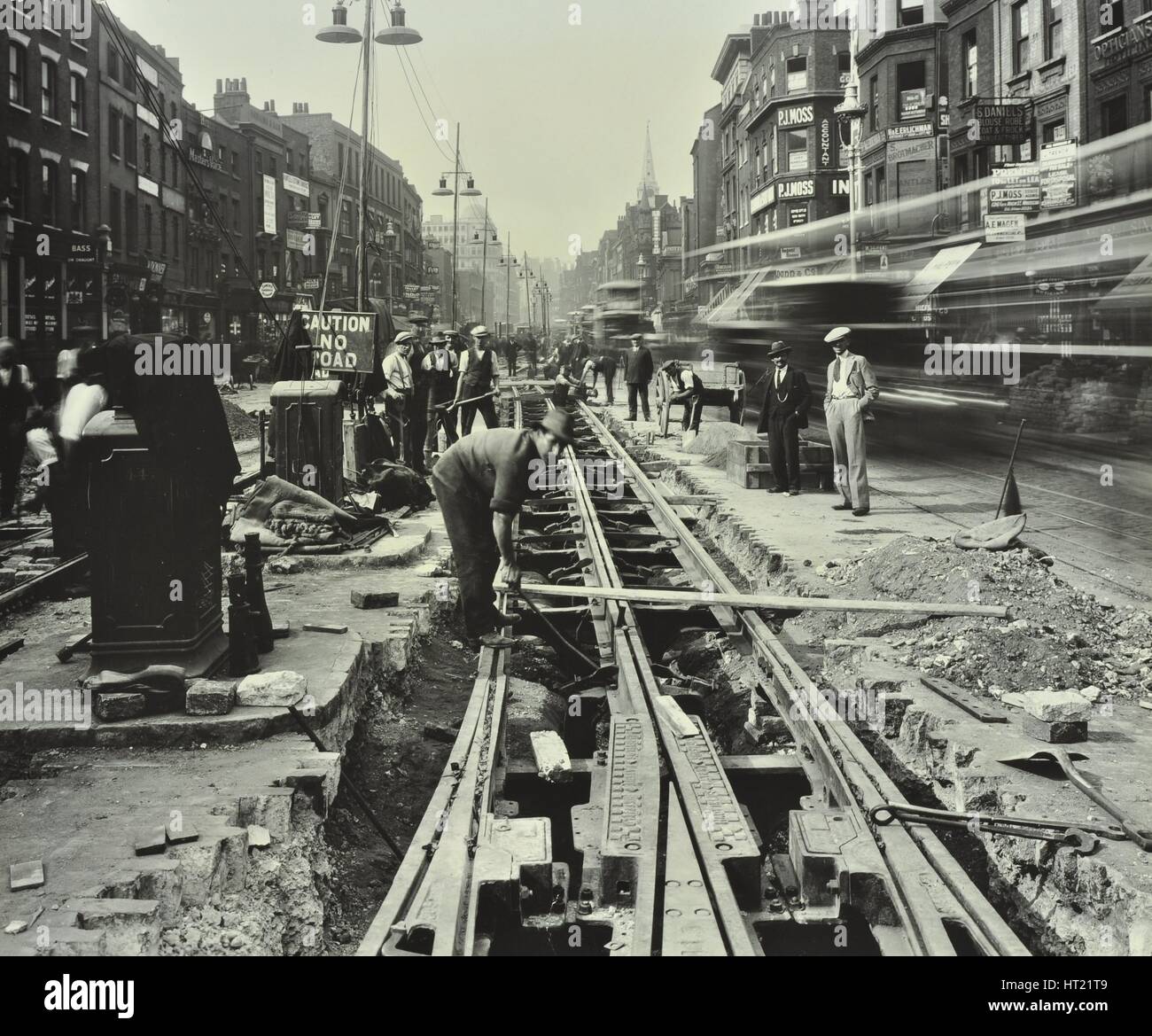 Tramlines in road hi-res stock photography and images - Alamy