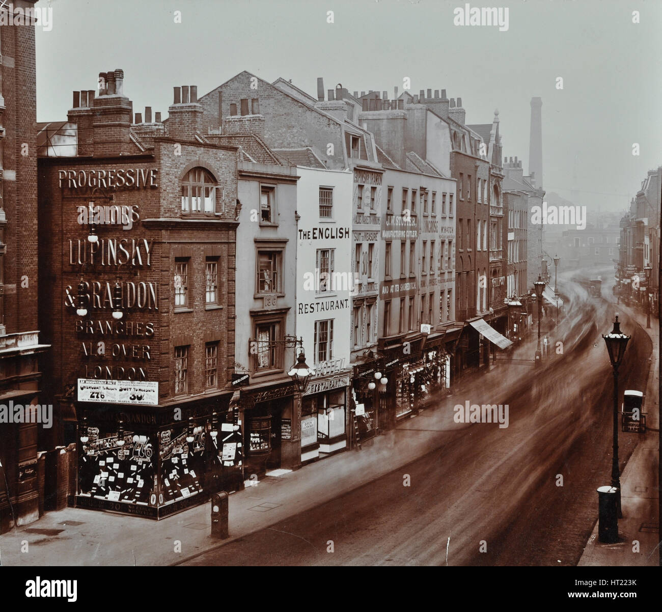 Shops on Bishopsgate, London, October 1909. Artist: Unknown Stock Photo ...