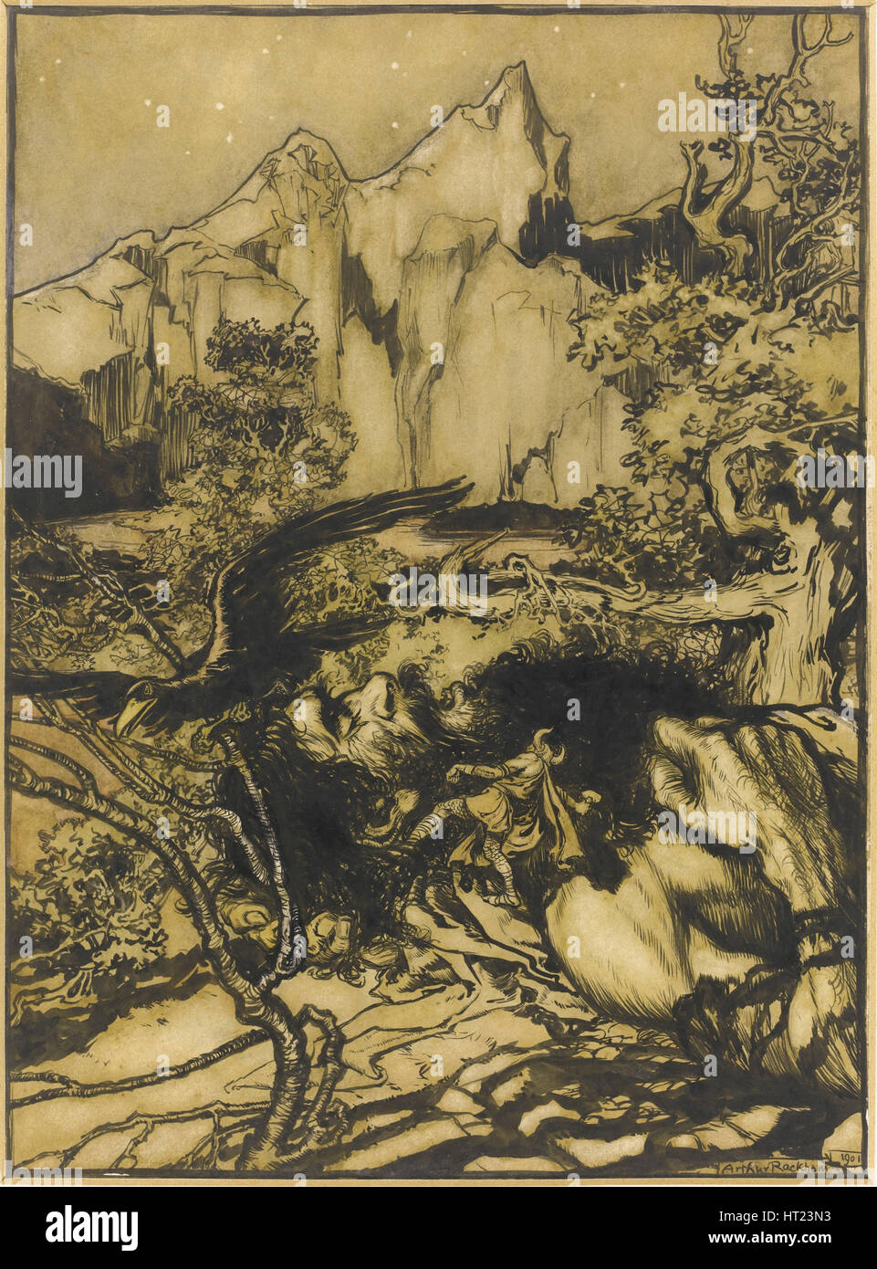 Thor's Journey to the Land of the Giants, 1901. Artist: Rackham, Arthur ...
