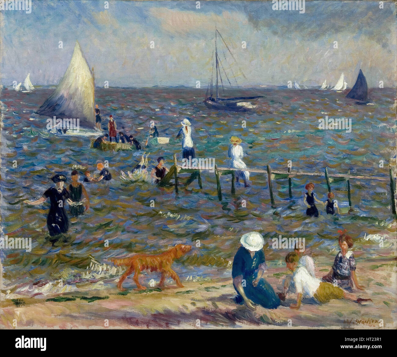 The Little Pier, 1914. Artist: Glackens, William James (1870-1938 Stock ...