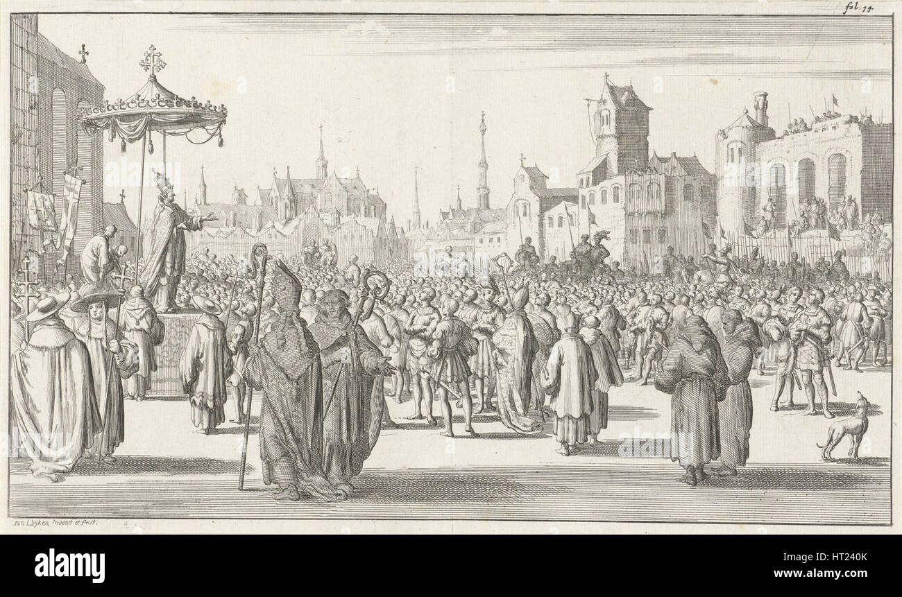 Pope Urban II preaches the First Crusade, 1683. Artist: Ten Hoorn ...