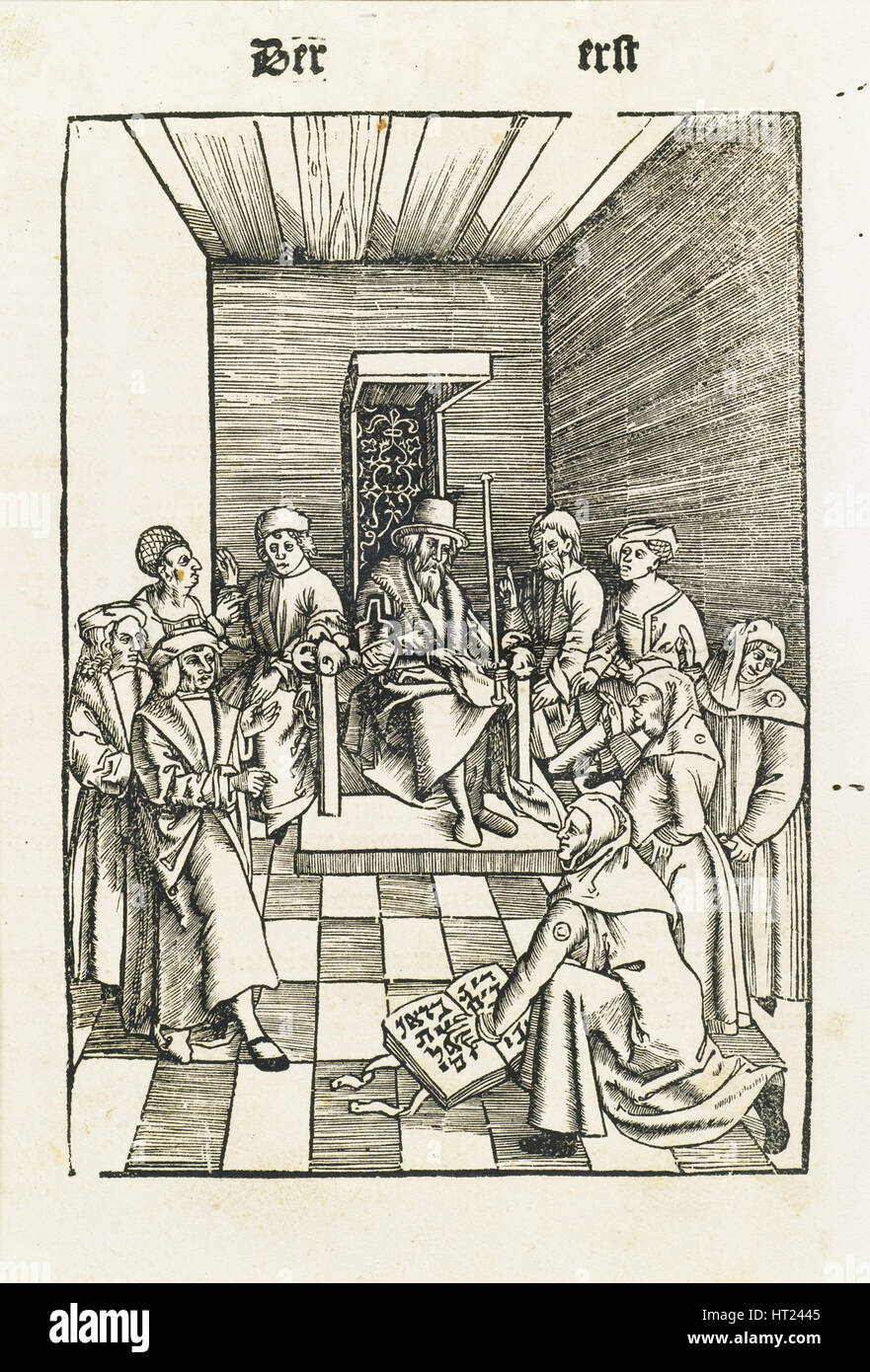 Jewish Oath (From the Laienspiegel, Augsburg), 1509. Artist: Tengler ...