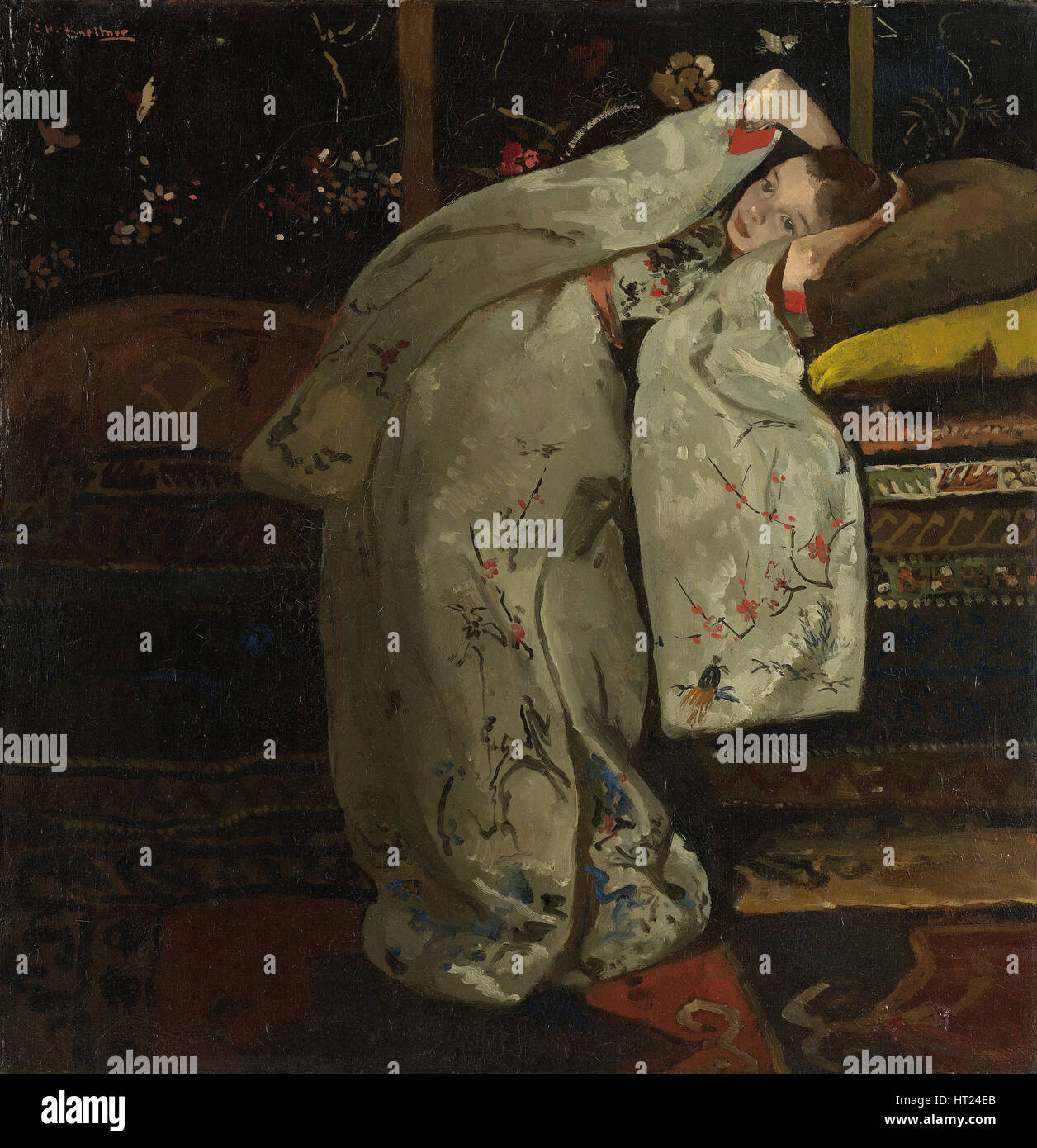 Girl in a White Kimono, 1894. Artist: Breitner, George Hendrik (1857 ...