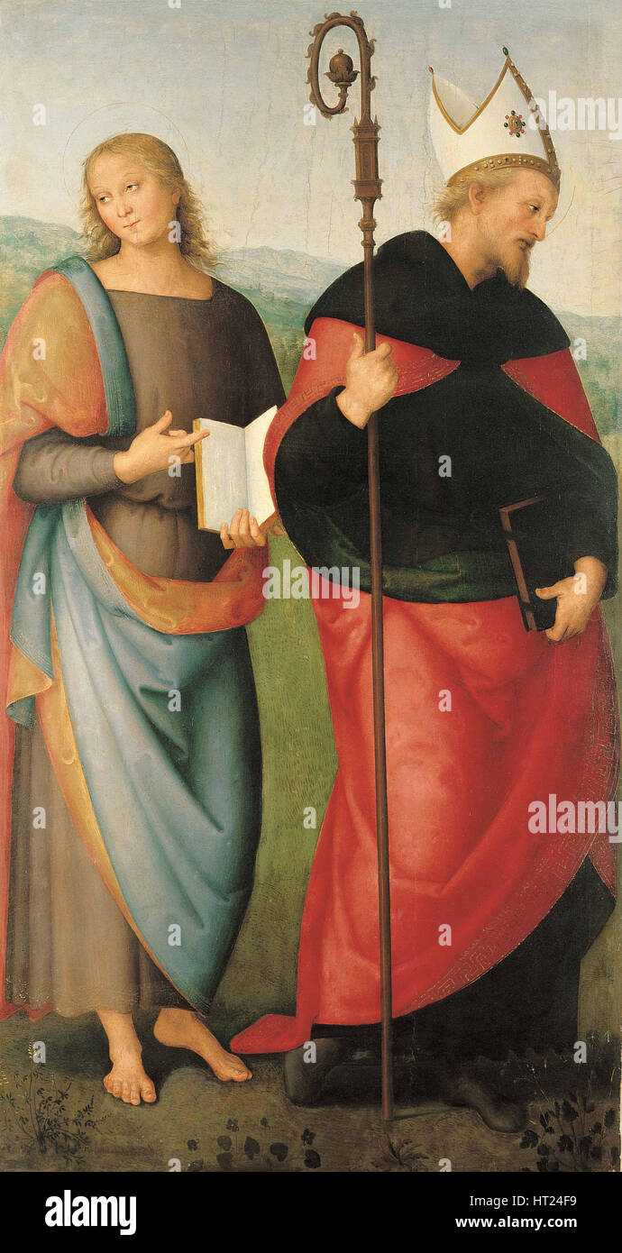 Saints John the Evangelist and Augustine, 1502-1512. Artist: Perugino ...