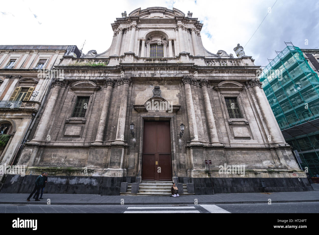 Saint Michael Archangel church in Via Etnea street in Catania city on ...