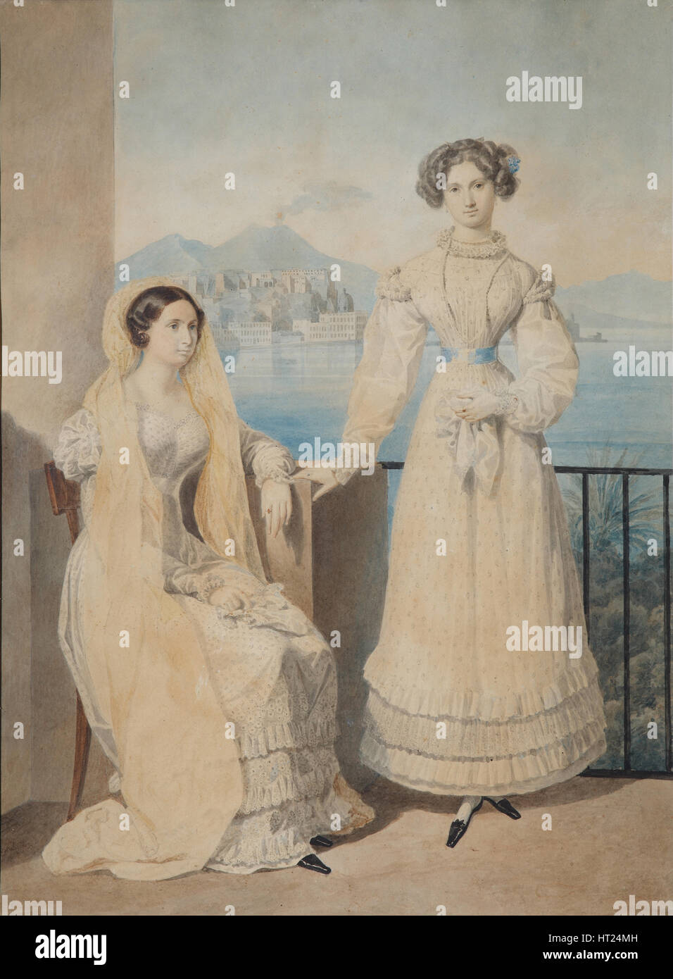 Portrait of Sisters Countesses Dorothea (1804-1863) and Catherine (1803 ...