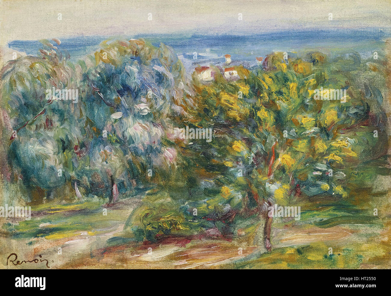 Midday Landscape, 1910. Artist: Renoir, Pierre Auguste (1841-1919 Stock ...