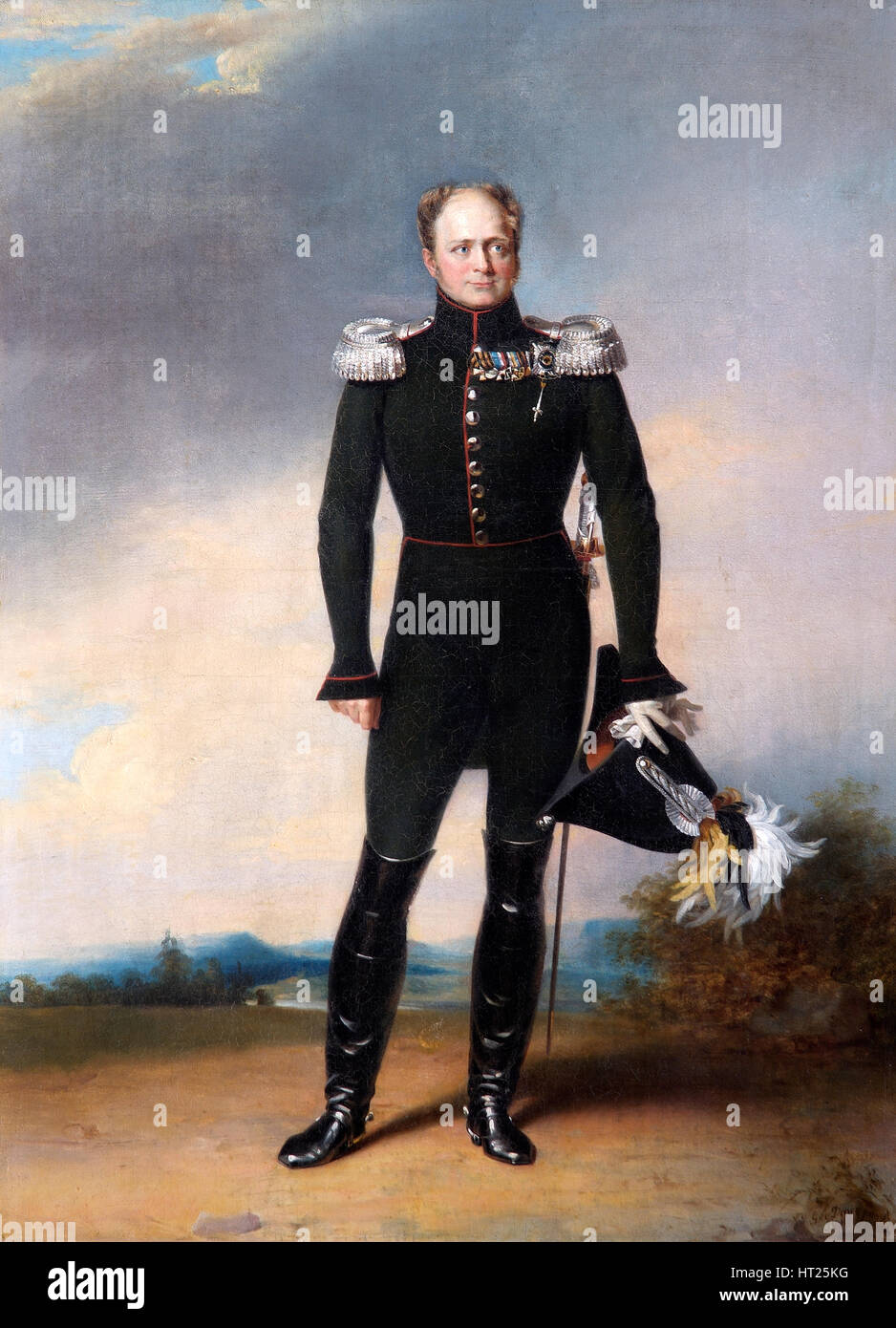 Portrait of Tsar Alexander I of Russia, 1825. Artist: George Dawe Stock ...