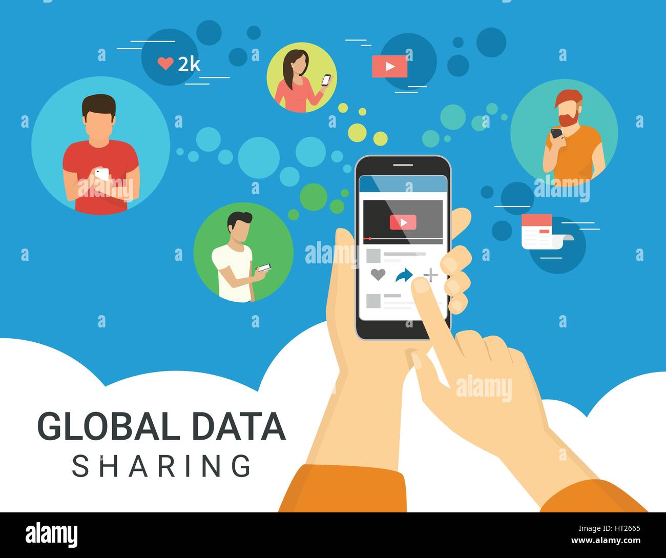 Global data sharing concept illustration Stock Vector Image & Art - Alamy