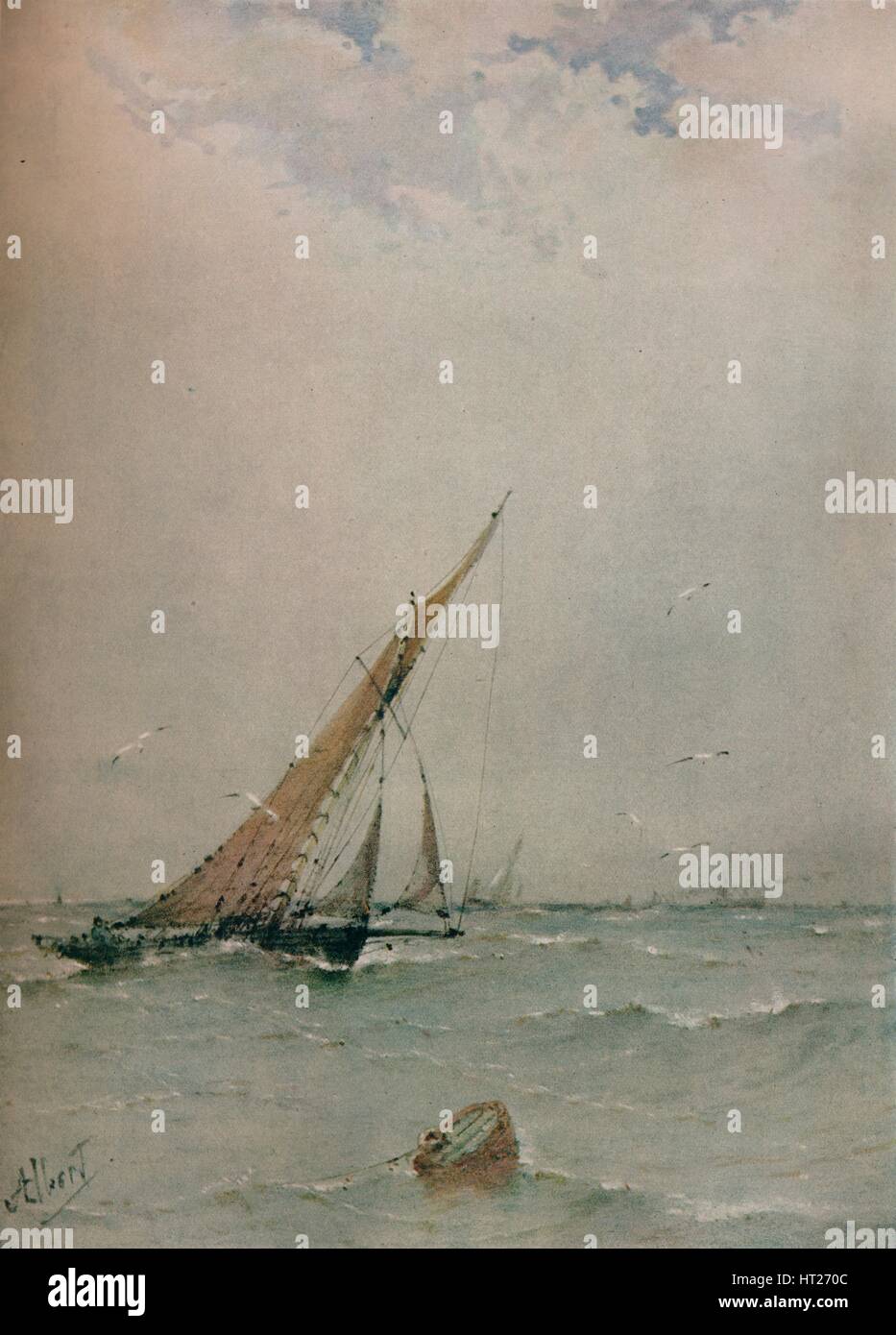 'Harwich, North Sea Trawlers', c1900. Artist: Albert Ernest Markes ...