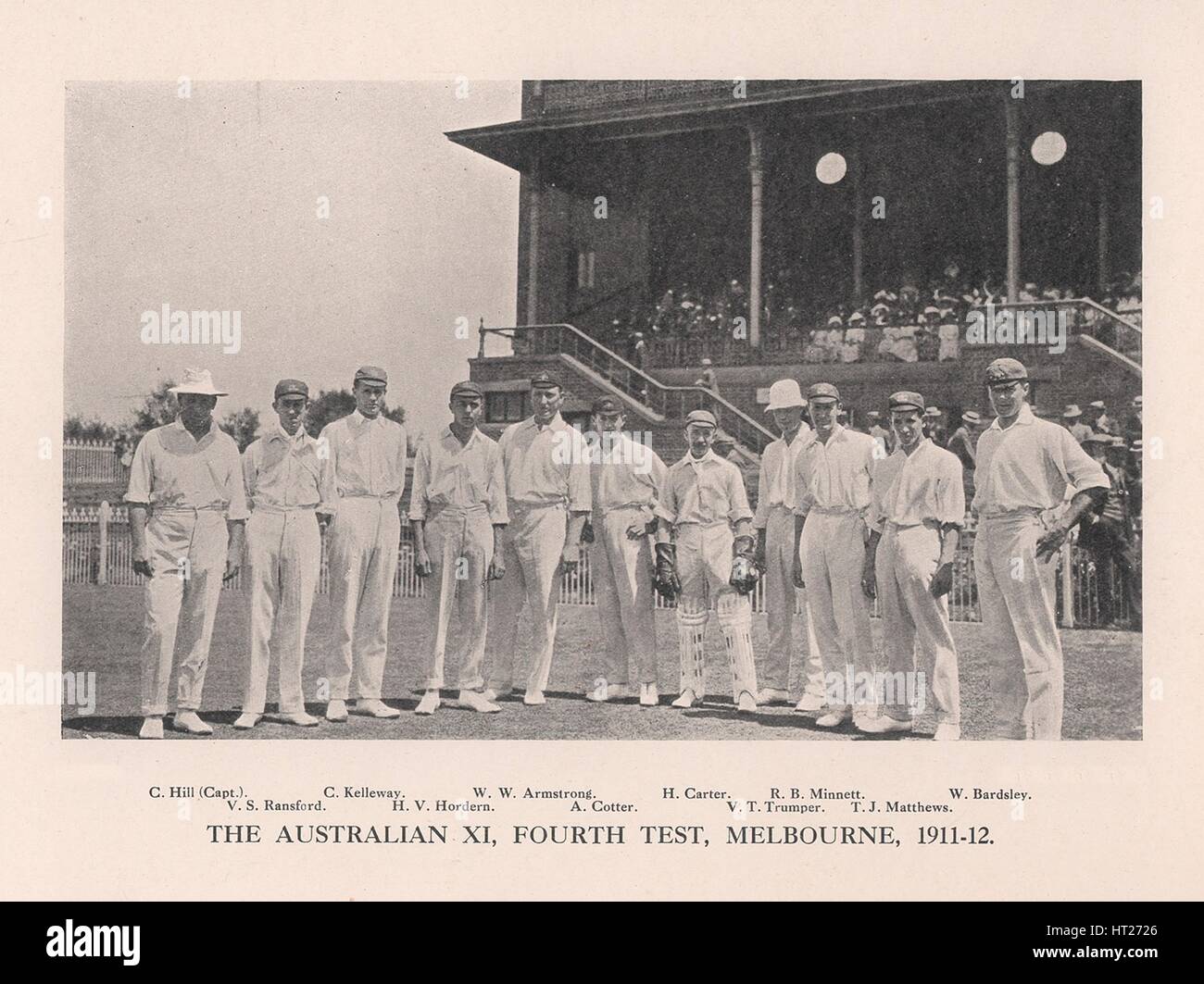 The Australian XI for the Fourth Test vs England at Melbourne, 1911 ...
