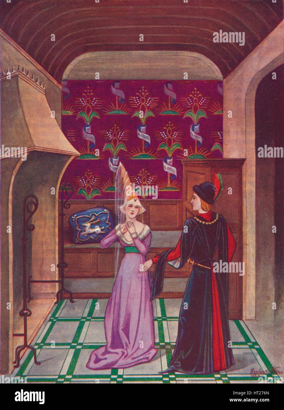 'An Interior. Late Fifteenth Century', 1926. Artist: Herbert Norris ...