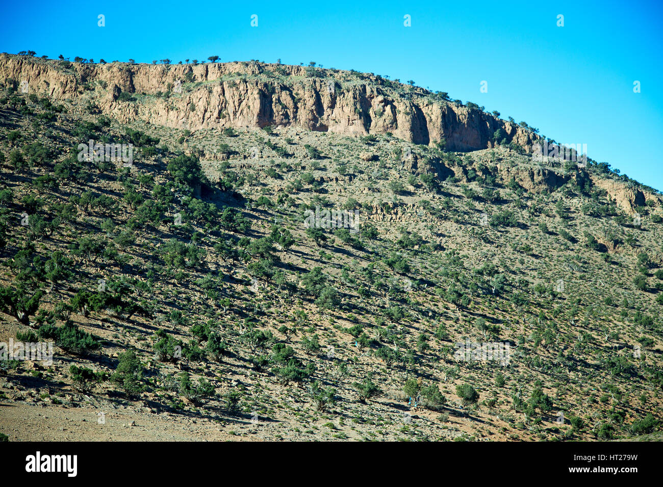 valley in africa morocco the atlas dry mountain ground isolated hill ...