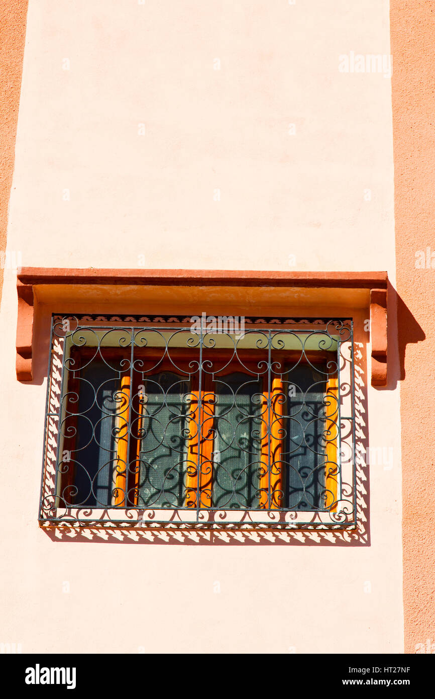 window in morocco africa and old construction wal brick historical ...