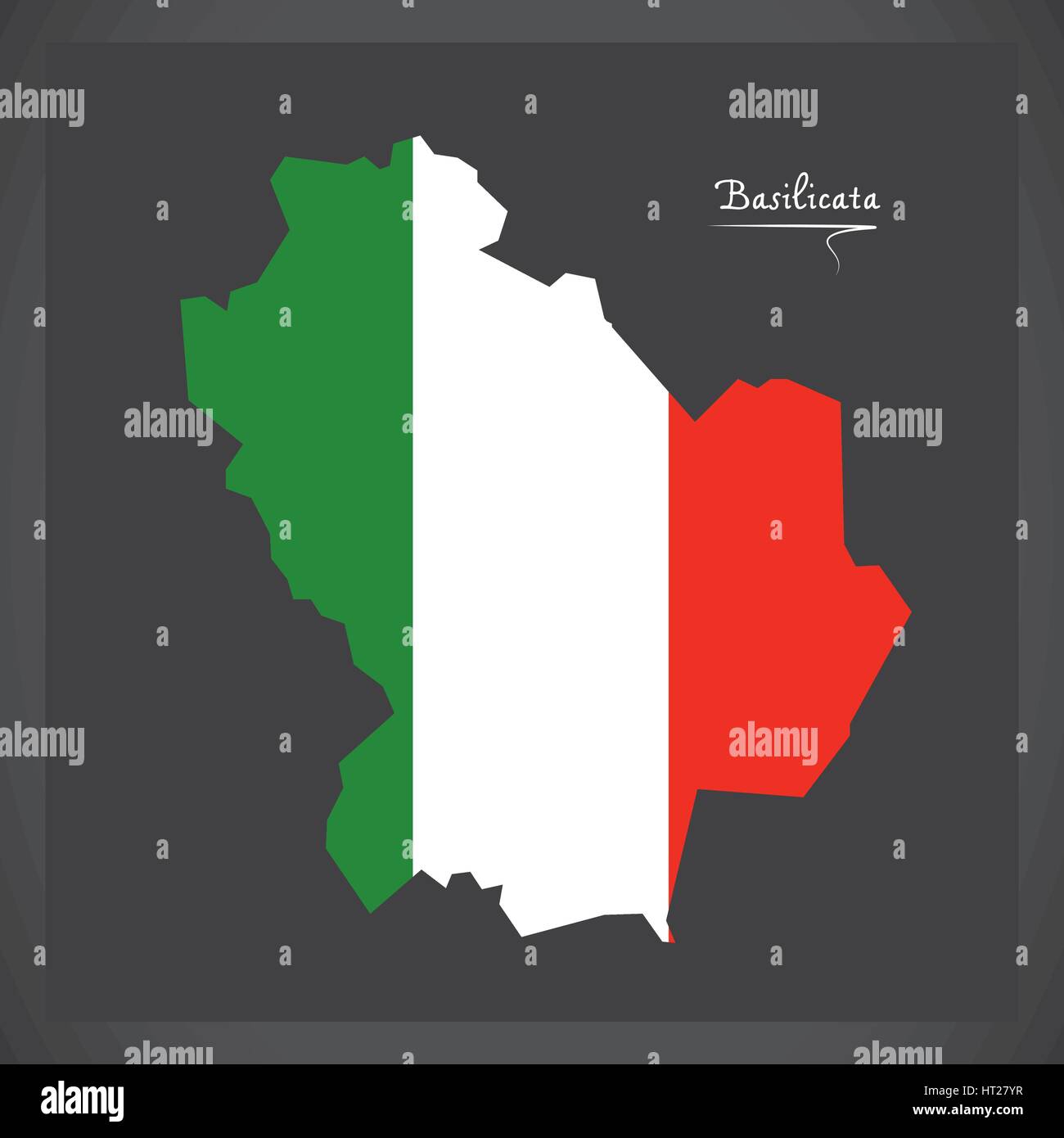 Basilicata map with Italian national flag illustration Stock Vector ...